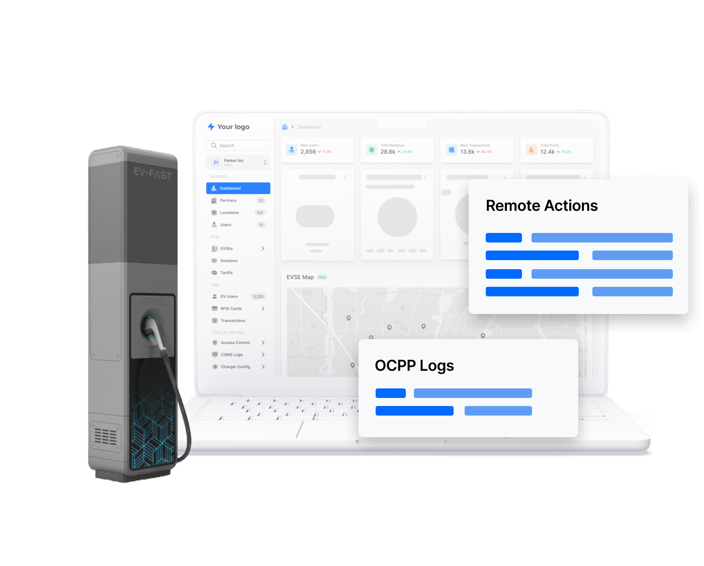 White-Labeled EV Charging Management Platform - Evoltsoft